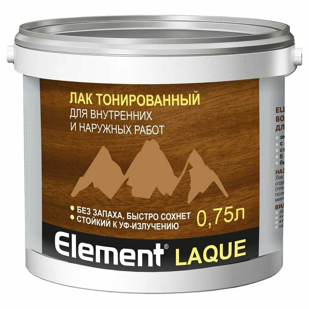 Лак акриловый тонированный ALPA Element LAQUE махагон 0,75 л (0,79 кг) 4660005414804