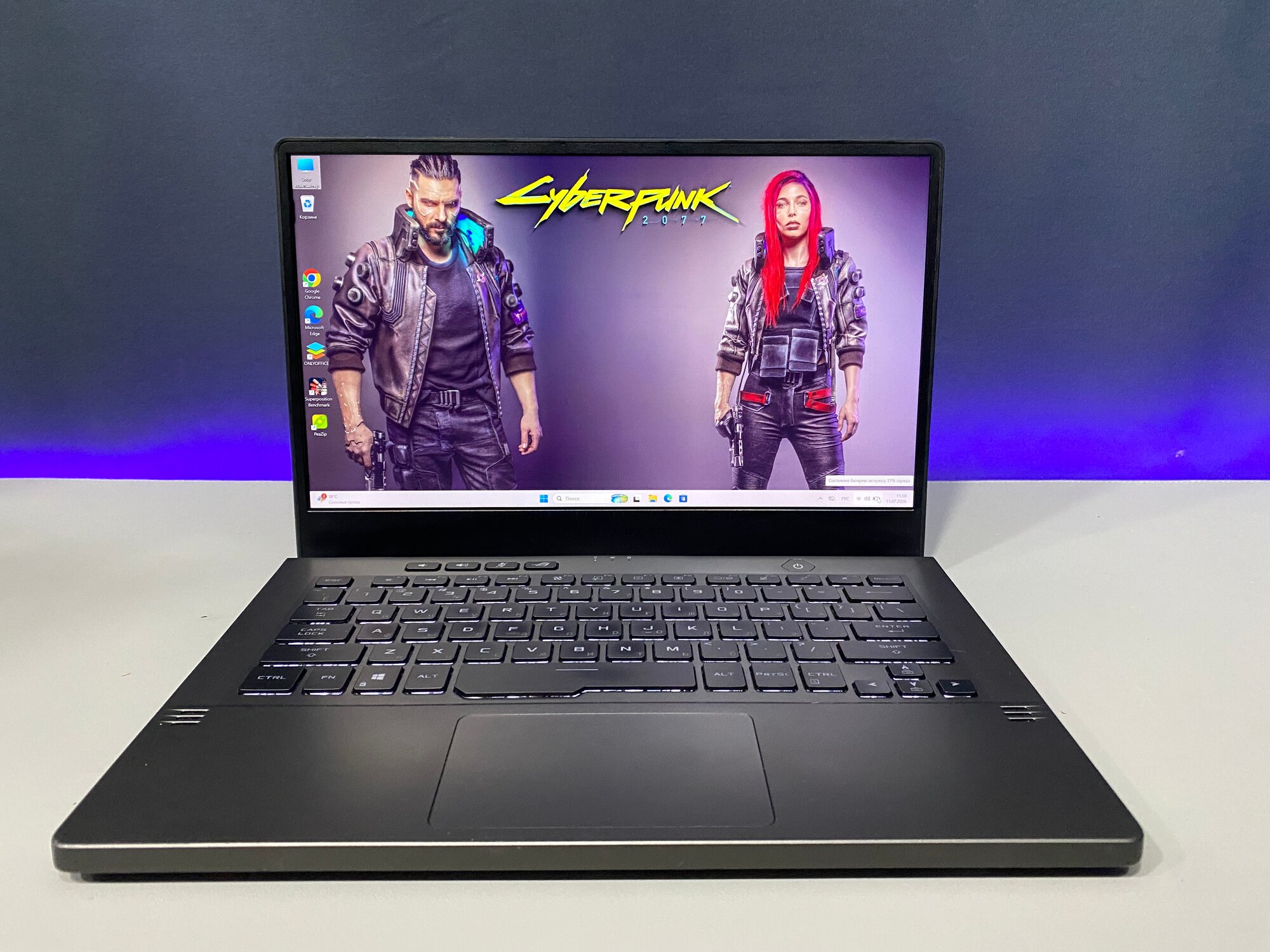 Ноутбук Asus Rog 14"2K/AMD Ryzen 9 4900HS 8/16*3.0GHz-4.3GHz/RTX2060-6Gb/16Gb/SSD512Gb