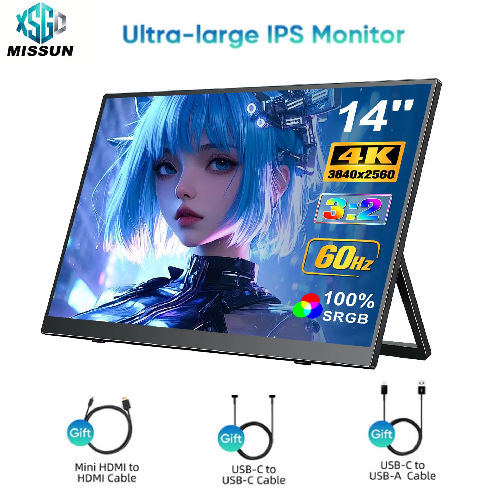 HOWENS 16-дюймовый портативный монитор CX160-JH06Q1 2560x1600 120Гц 14inch NonTouch