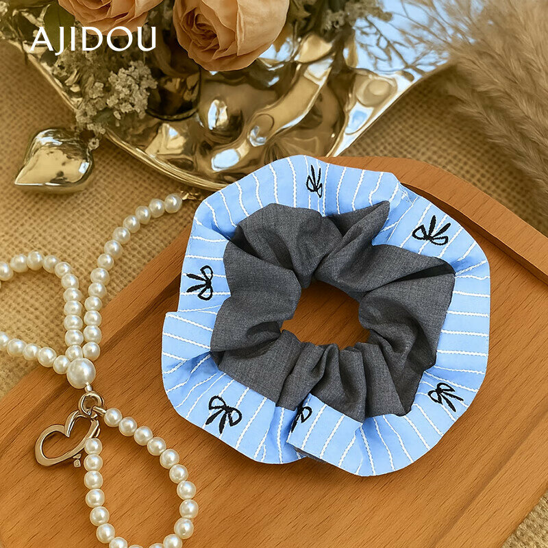 AJIDOU Элегантная двухцветная ленточка-бант для волос женская повседневная прическа стильный аксессуар Продукт：Синие