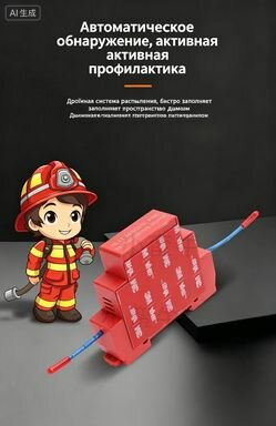 Устройство пожаротушения аэрозольное 10 г, универсальное, для DIN-рейки, 1 шт