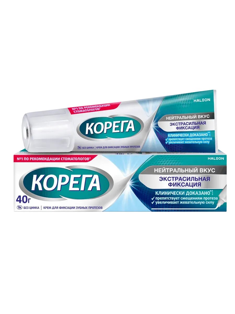 Корега крем для фиксации зубных протезов нейтральный вкус 40 г 1 шт