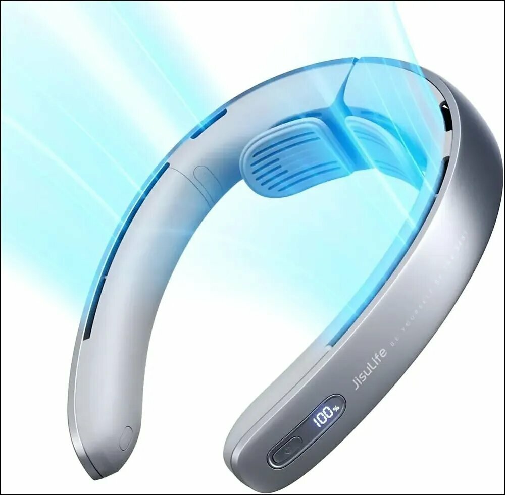 JISULIFE Портативный вентилятор Portable Neck Fan Pro1, серебристый