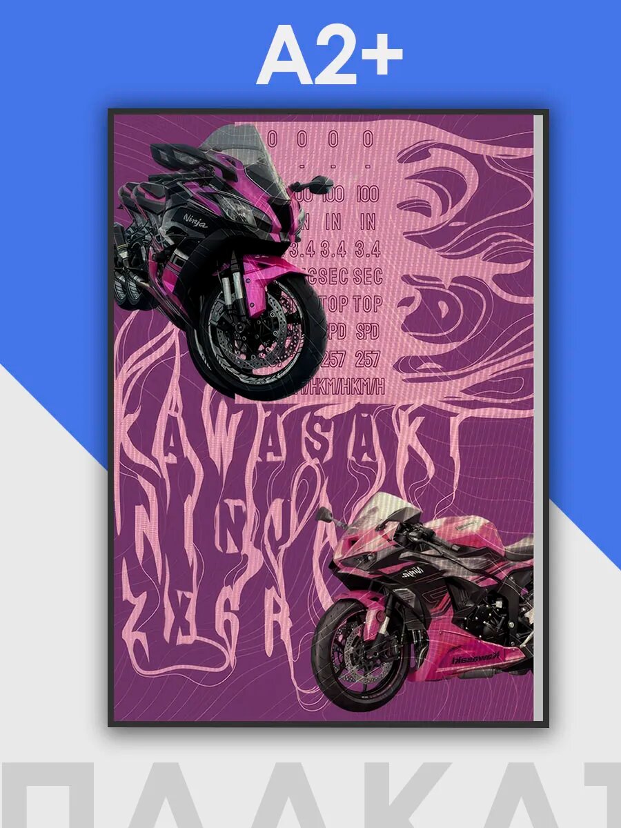 Постер А2 на стену Kawasaki