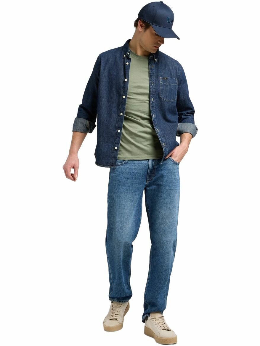 Рубашка Lee Men Button Down Shirt, размер S, синий — фото 1