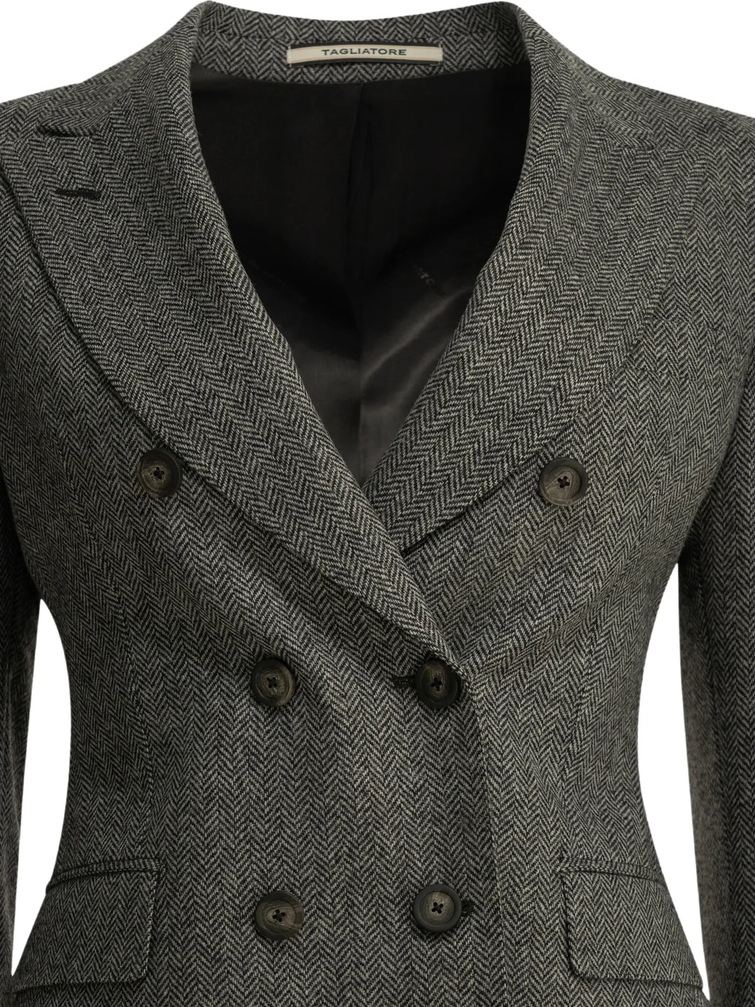 Пиджак Tagliatore Herringbone double-breasted blazer, размер 40, grey — фото 1