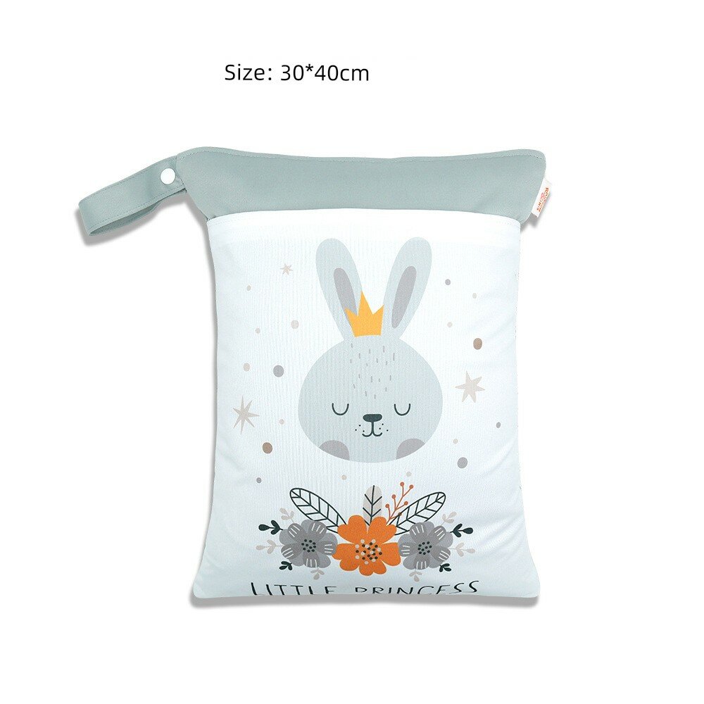 Портативный двухслойный детский органайзер для подгузников, одежды и аксессуаров с рисунком кролика —
