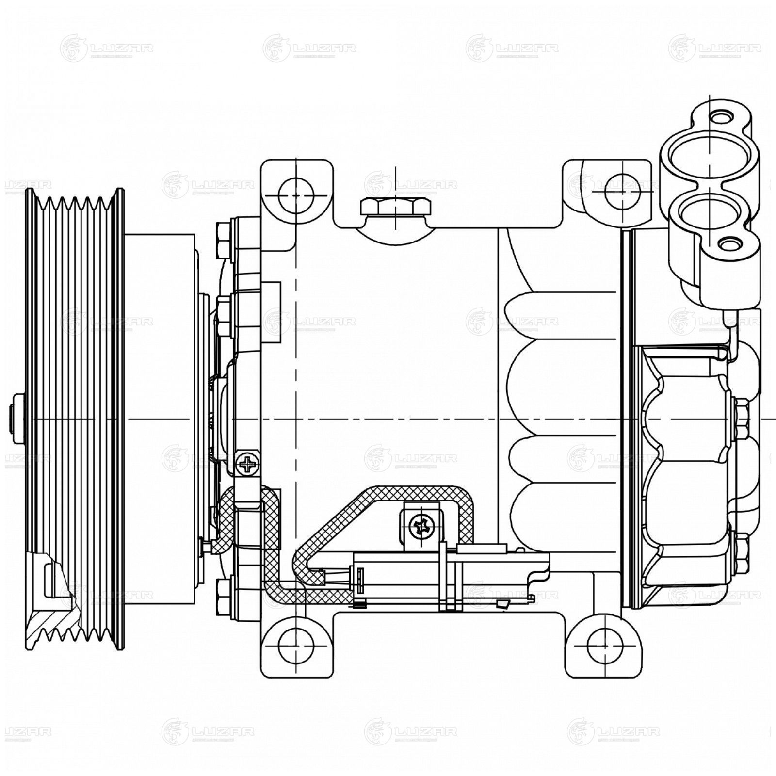 Компрессор кондиционера, для Рено Кангу II 2007-, Клио III 2005- oem 8200220924, 8200365787 арт LCAC0916