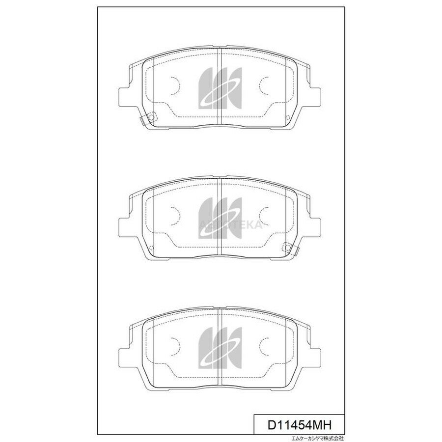 Колодки тормозные передние KASHIYAMA D11454MH Hyundai Palisade 2200cc,3500cc,3800cc 19.04-;