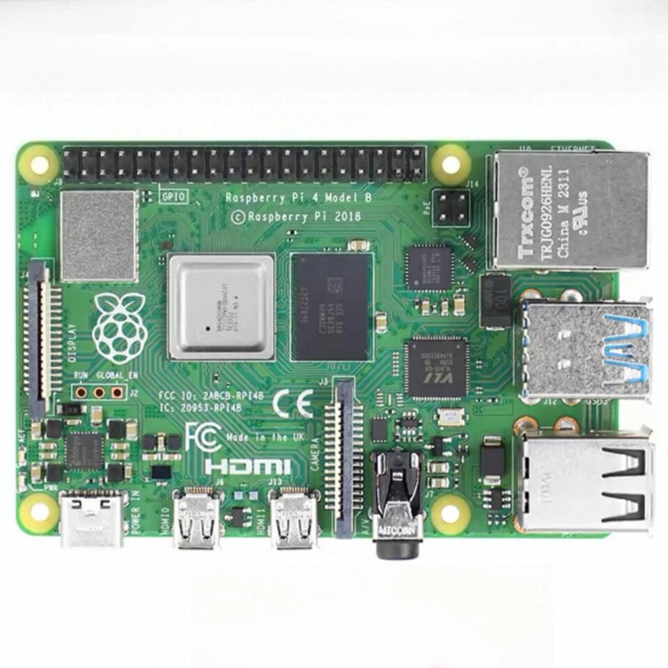 Официальная плата Raspberry Pi 4 Model B с 8 ГБ, 4 ГБ или 2 ГБ ОЗУ, процессором Cortex-A72 1.5 ГГц, двухдиапазонным Wi-Fi и Bluetooth 5.0 для Pi OS Ubuntu