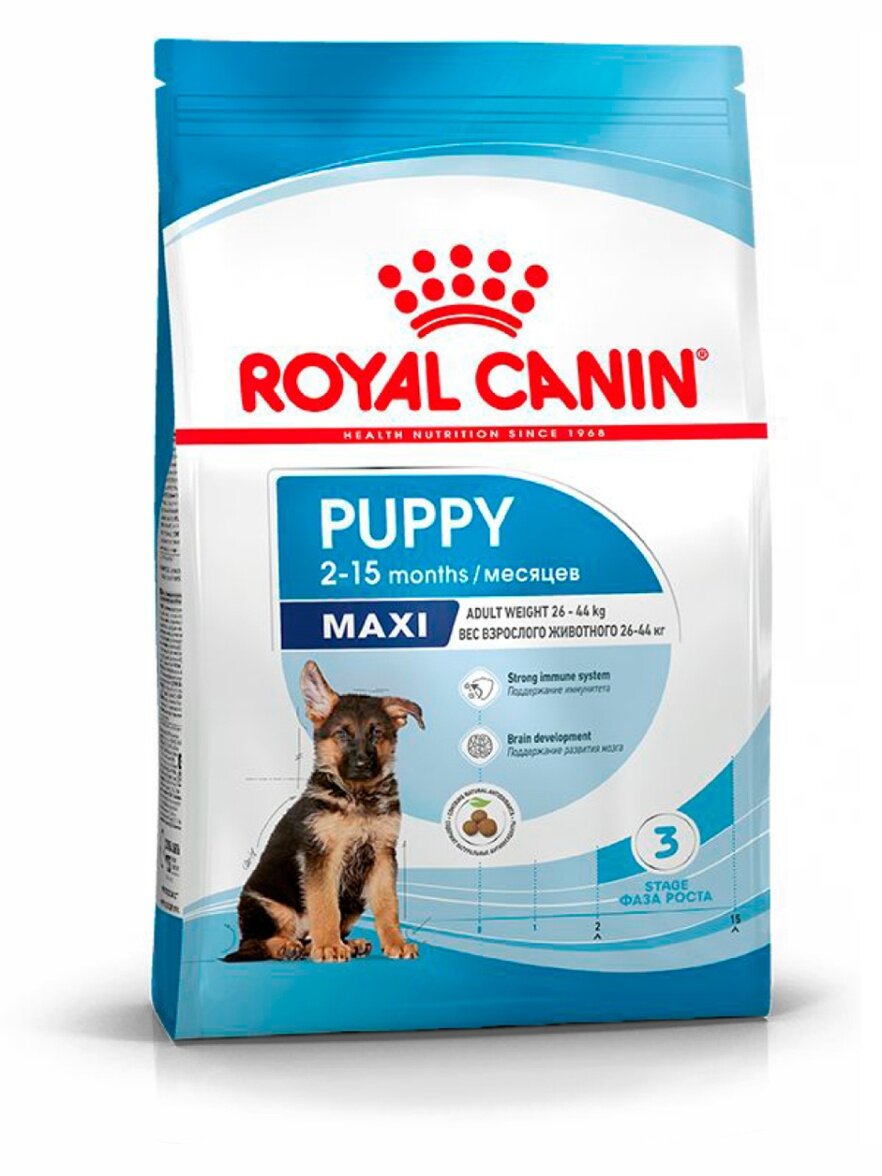 Сухой корм для щенков крупных пород с 2 до 15 месяцев Royal Canin Maxi Puppy 3кг