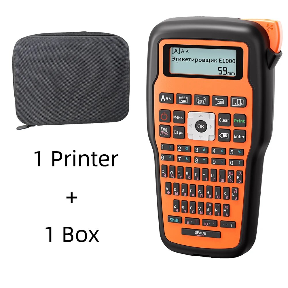 Принтер этикеток MarkField E1000PRO, оранжевый, Russian OG-BOX
