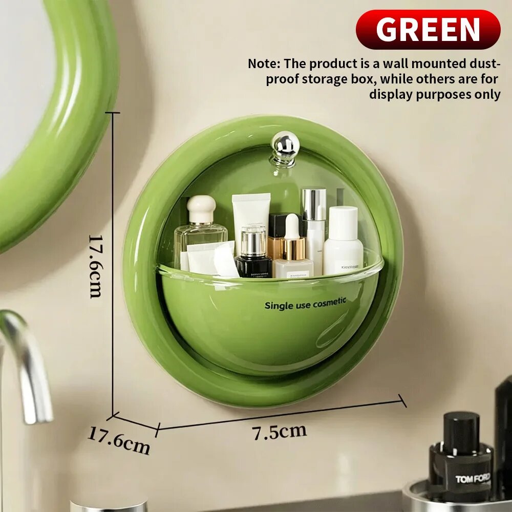 Прозрачный пластиковый органайзер для ванной комнаты Зеленый, 1 piece GREEN