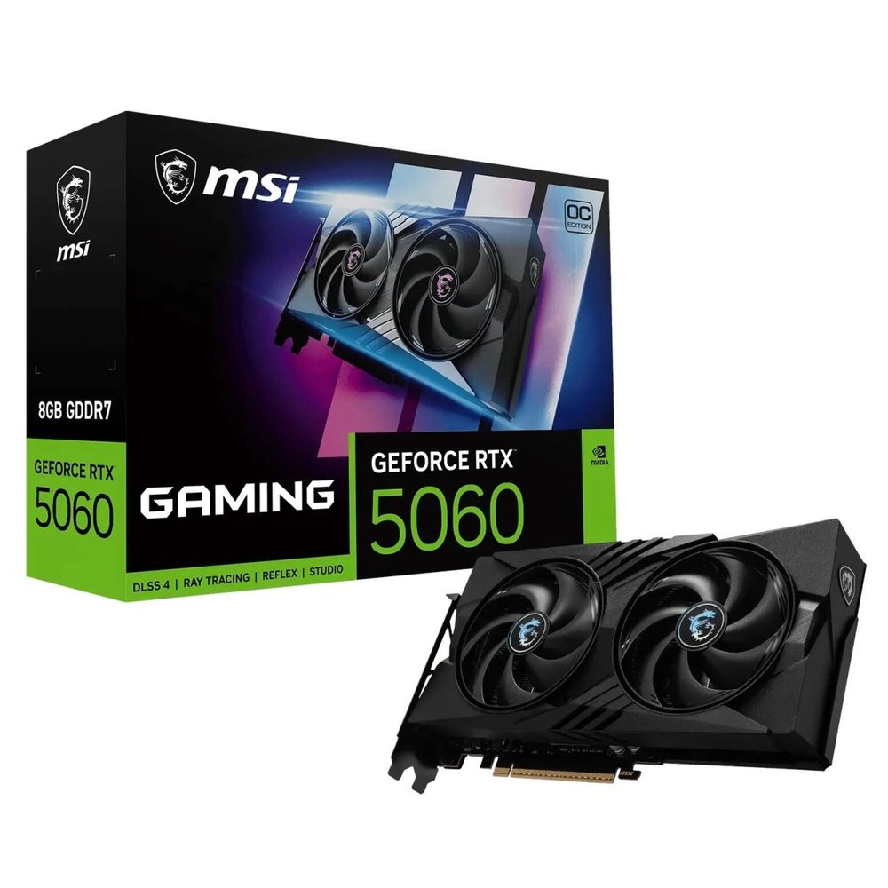 Видеокарта MSI PCI-E 5.0 RTX 5060 8G GAMING OC V1 NVIDIA GeForce RTX 5060 8Gb 128bit GDDR7 2587/28000 HDMIx1 DPx3 HDCP Ret