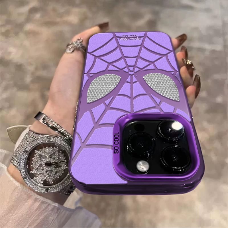 Чехол на Айфон 16 / iPhone 16 фиолетовый сетчатый декоративный рисунок силиконовый ударопрочный