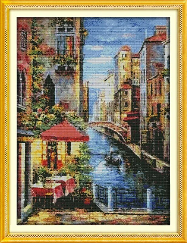 NKFвышивка крестом наборы, Схема на 14CT "Пейзаж Венеции",55*72CM