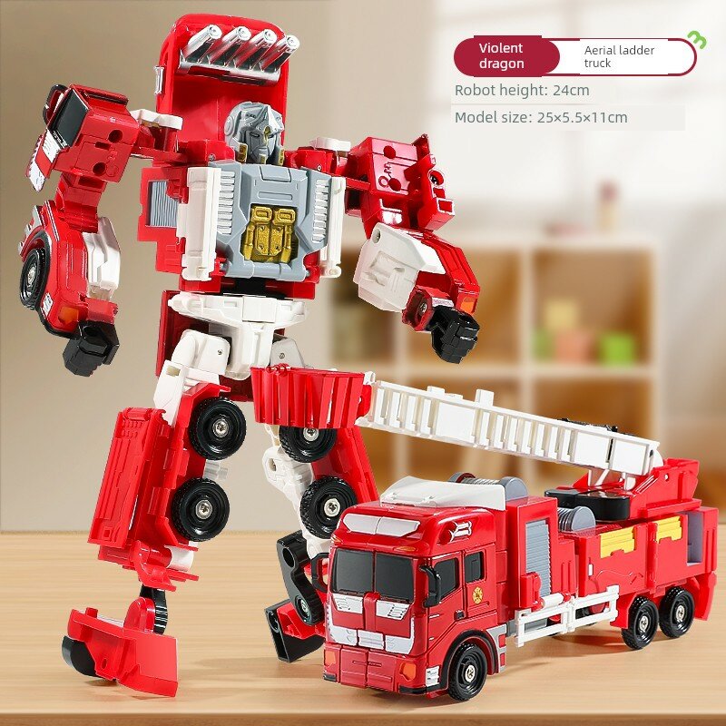 Детская трансформирующаяся робот-игрушка из сплава: модель пожарной лестницы с динамическими функциями, 5 в 1 для детей
