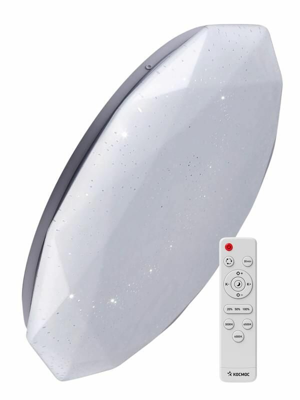Светильник светодиодный Космос PREMIUM DIAMOND, 120 Вт, 3000-6500 К, 9600 лм, IP40, 500х90 мм, настенно-потолочный, с пультом ДУ