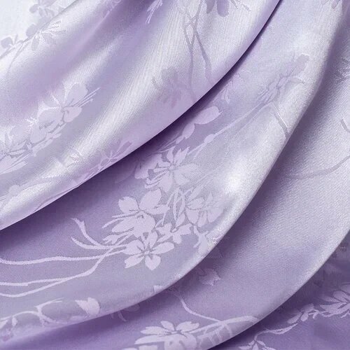 Жаккардовая атласная ткань полиэстер темно-текстурная ретро-этническая 150см Сиреневый, Taro purple