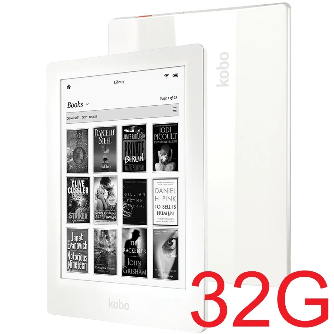Kobo Aura HD электронная книга 6,8 дюйма White 32G, Только устройство для чтения электронных книг