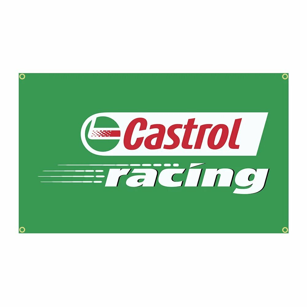 Гоночный флаг Castrol 90x150 см из полиэстера Темно-зеленый, 60 х 90 см, 4 holes in 4 corners
