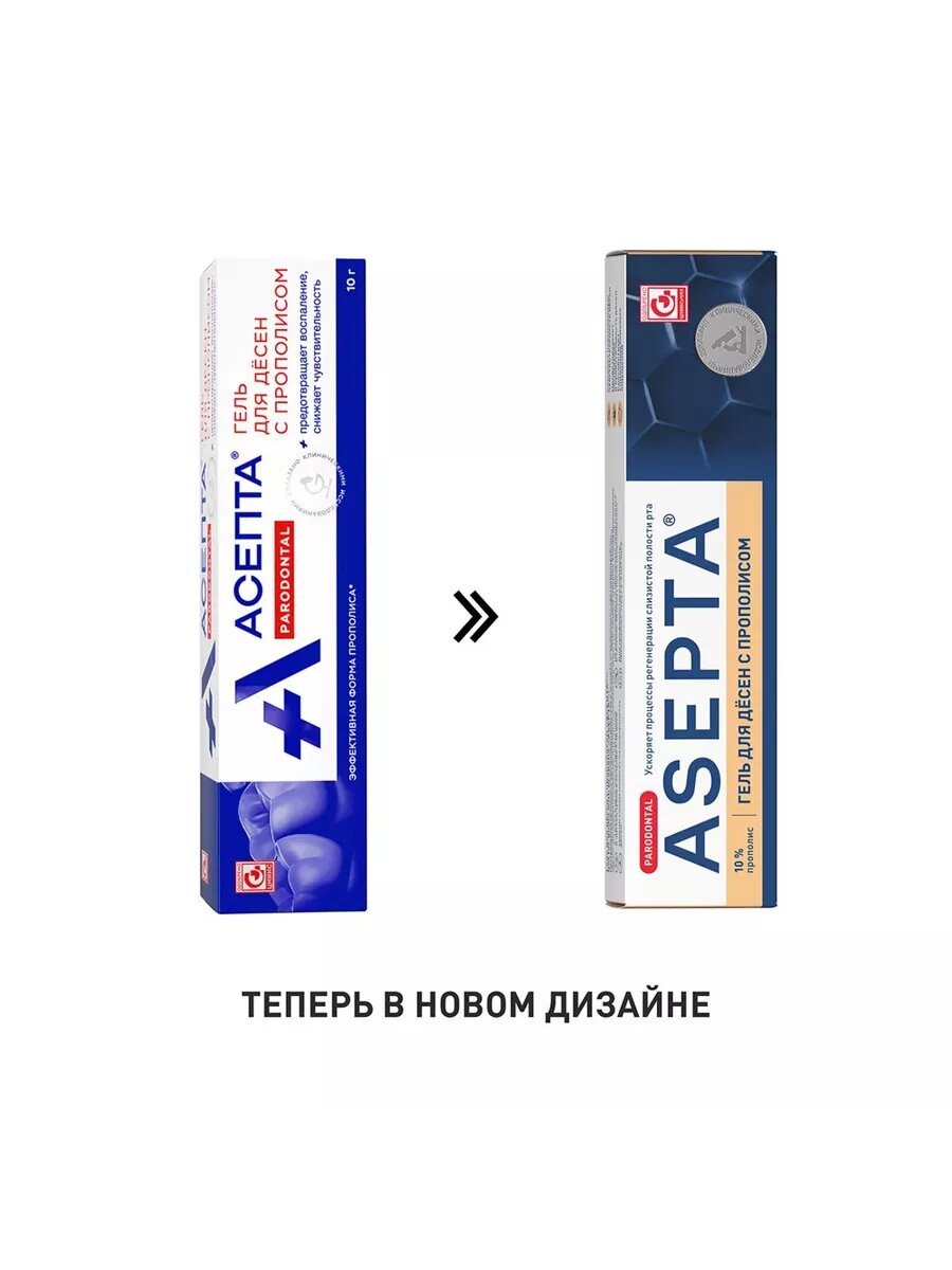 Асепта parodontal гель для десен с прополисом 10 гр