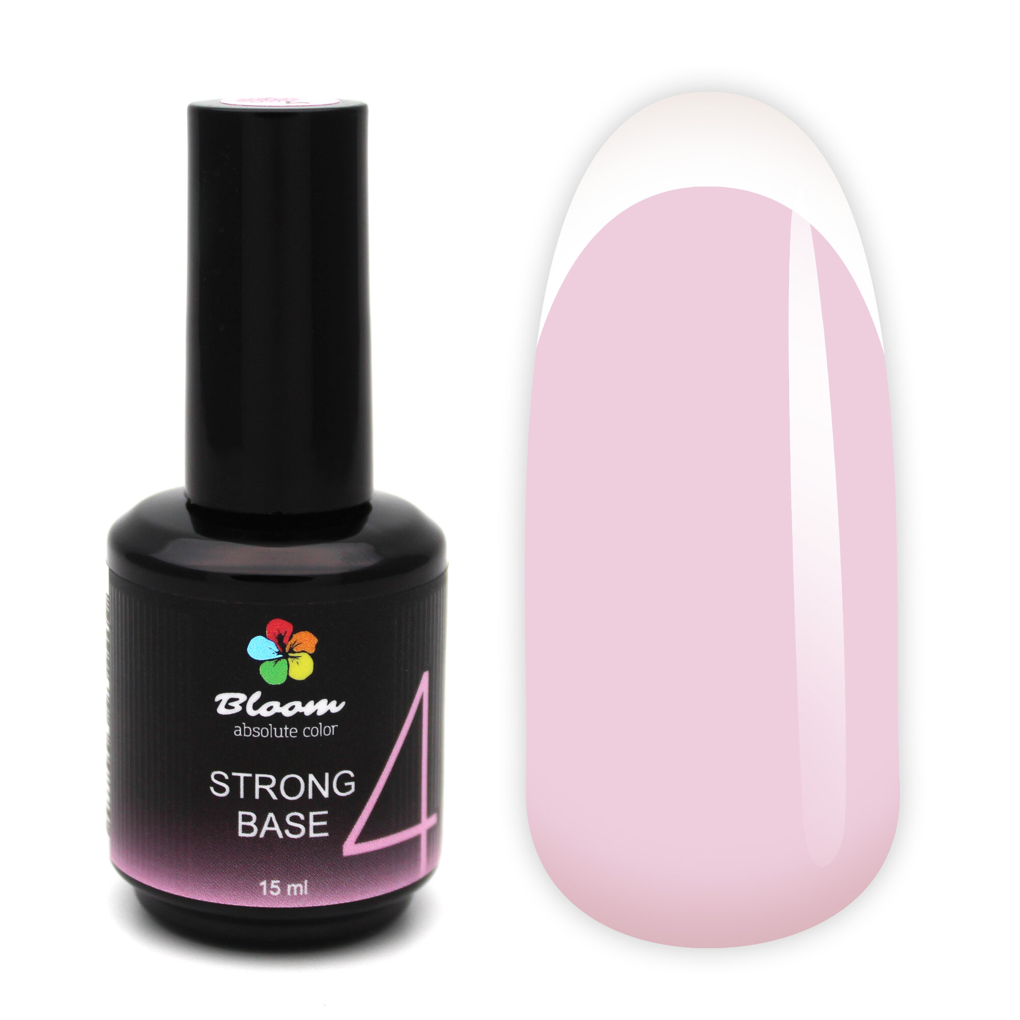 База Strong жесткая №4 бледно-розовый 15 мл Bloom камуфлирующая