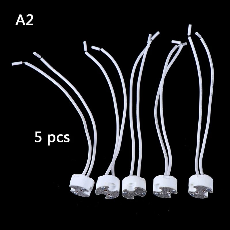 5 шт. Керамический патрон MR16 для LED ламп 220В 2A, Цвет: 5pcs