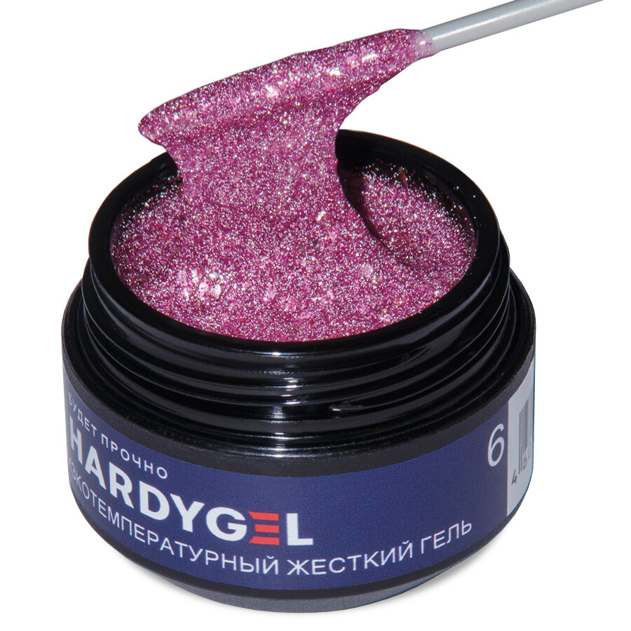 HARDYGEL Гель для наращивания жесткий GLAMOUR №6, 15 мл