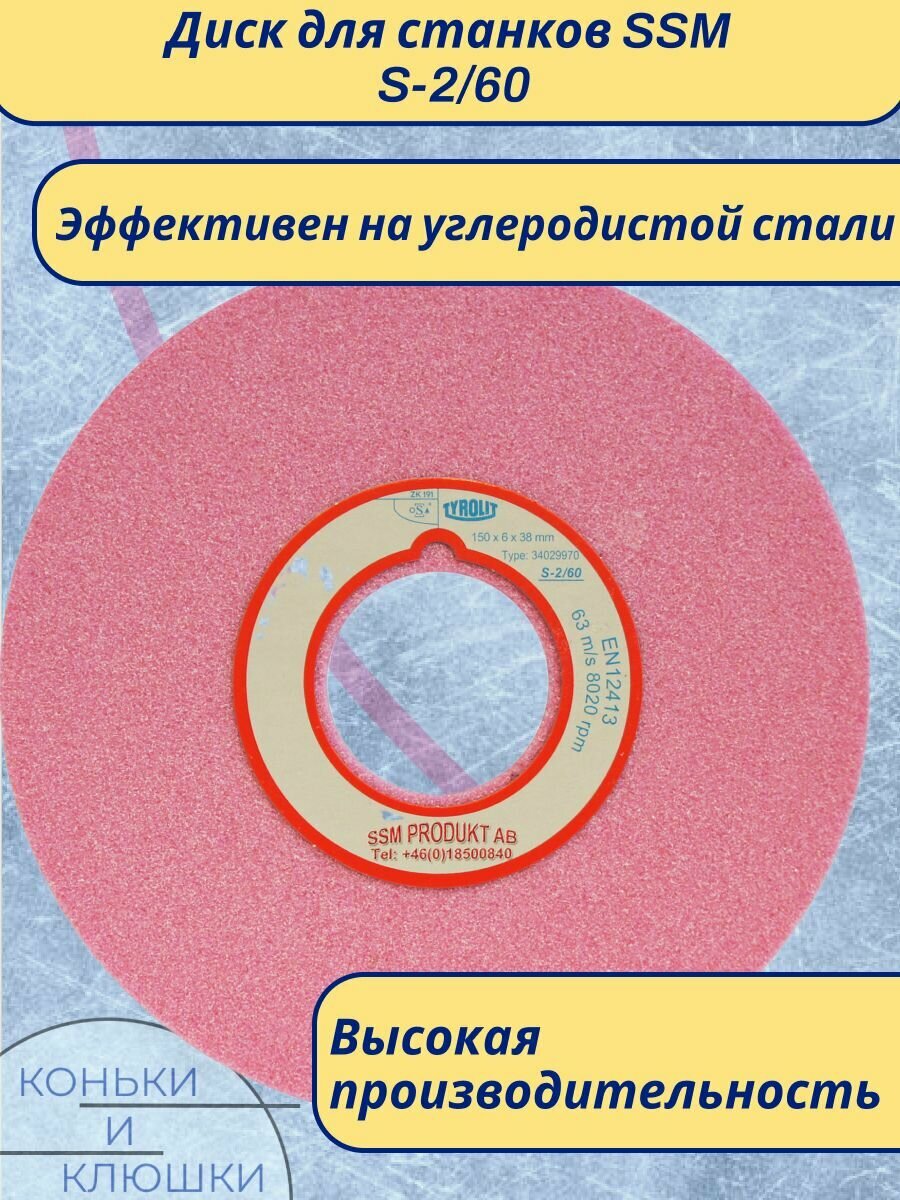 Диск для заточки коньков SSM розовый