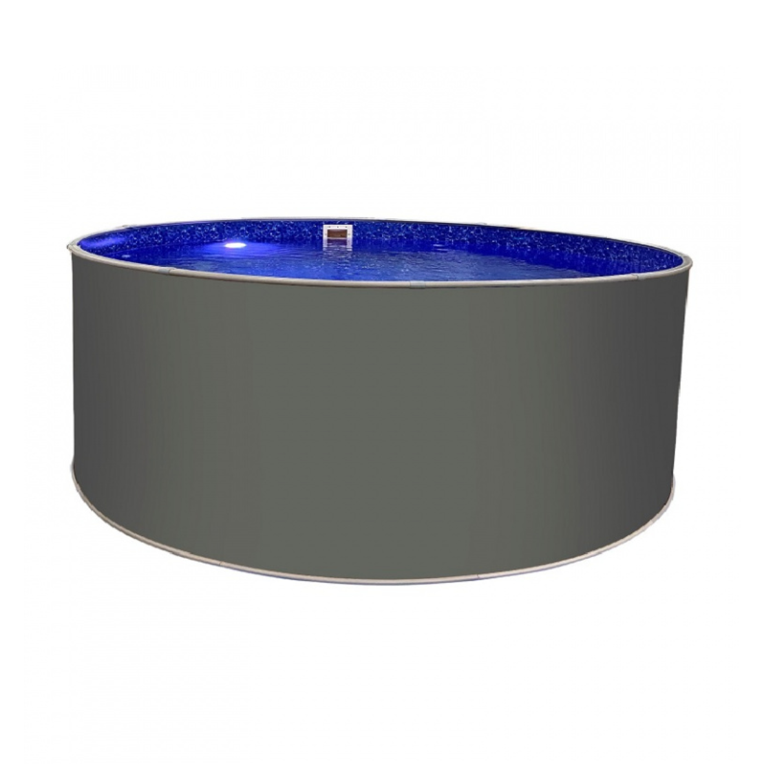 Каркасный бассейн лагуна платина RAL 7024, круглый, 3.5 x 1.25 м, 11200 л, морозоустойчив, серый