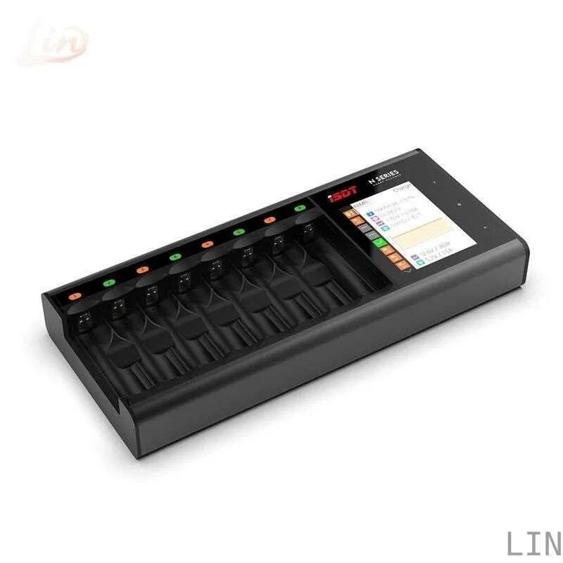 ISDT N8 Универсальное зарядное устройство с ЖК-дисплеем 8 слотов для литий-ионных аккумуляторов AA AAA LIN