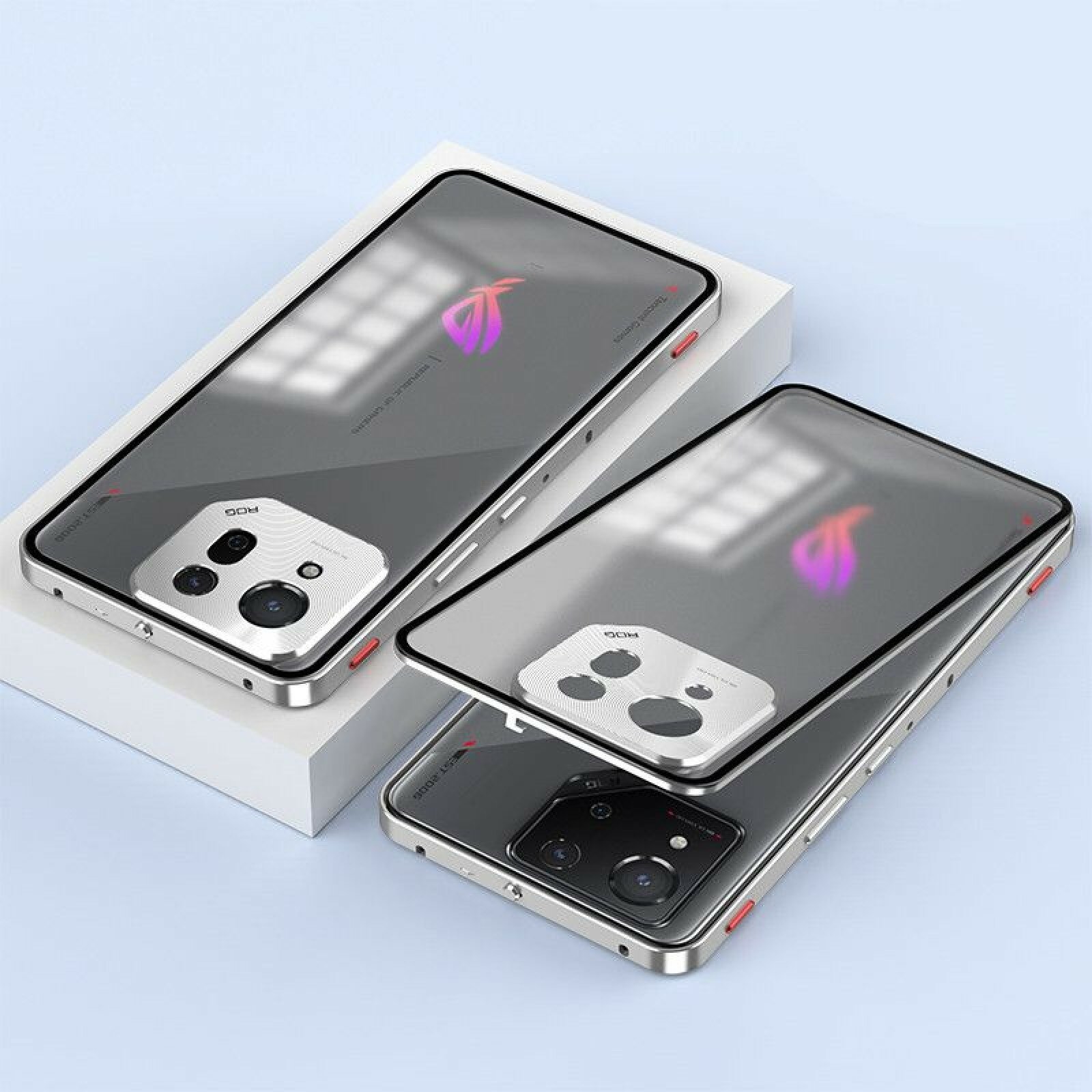 Чехол MyPads для ASUS ROG Phone 8 с металлической рамой – прозрачный прочный корпус для защиты