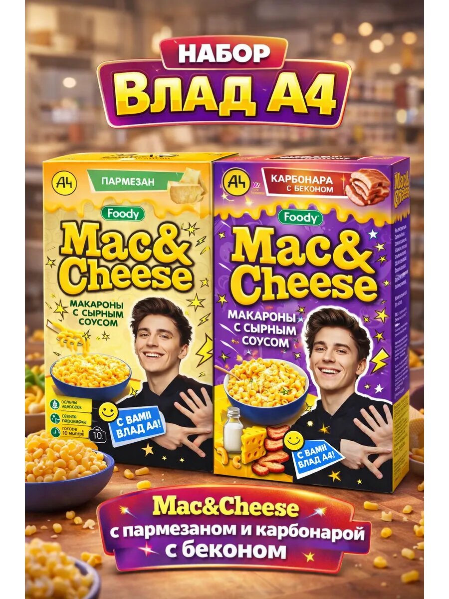Набор 2 вкуса макарон Влад А4 Mac&Cheese по 143 гр