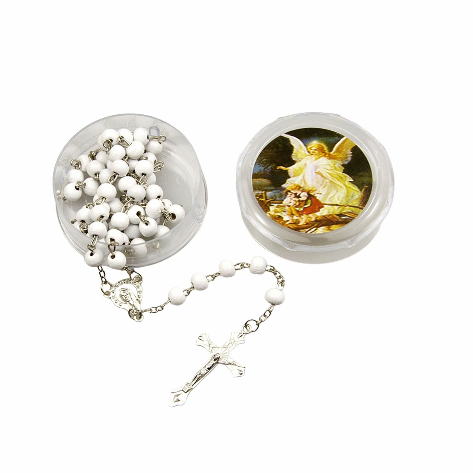 Религиозное ожерелье с крестом и ароматными бусинами четок в подарочной коробке для католиков