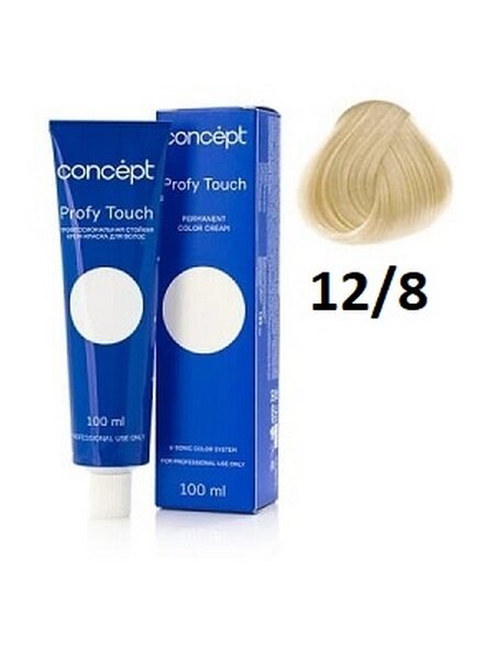 Крем-краска для волос Concept Profy Touch, тон: 12.8 экстрасветлый перламутровый, 100мл