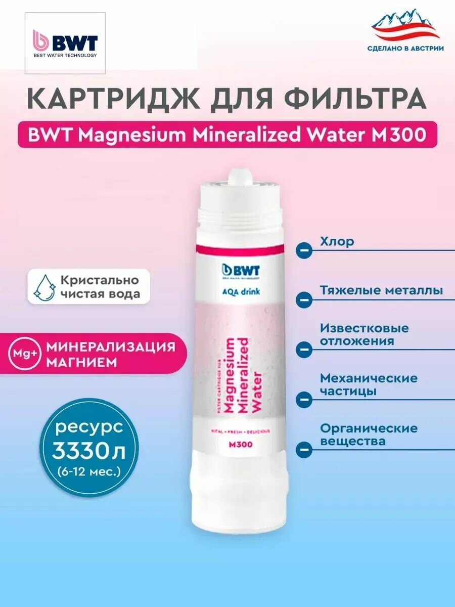 Картридж для фильтра под мойку BWT M300 Magnesium Mineralized Water / Минерализация Магнием