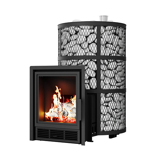 Печь банная Таганай 28 ВТК дверка Панорама ЖарГОУ