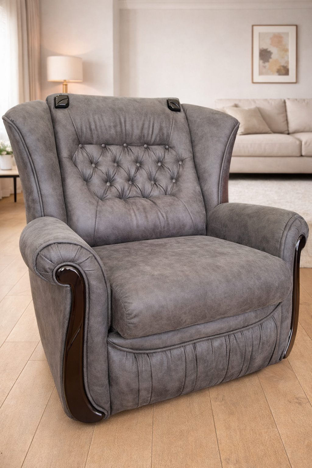 Кресло-кровать "Фаворит"с механизмом для сна, с ящиком, цвет- серый TEO GREY