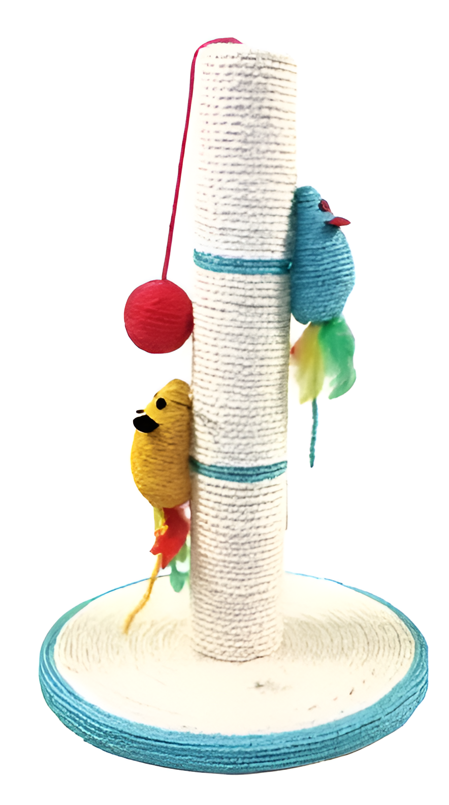 Когтеточка Triol №207, напольная, с мышатами, высота 50 см, белая