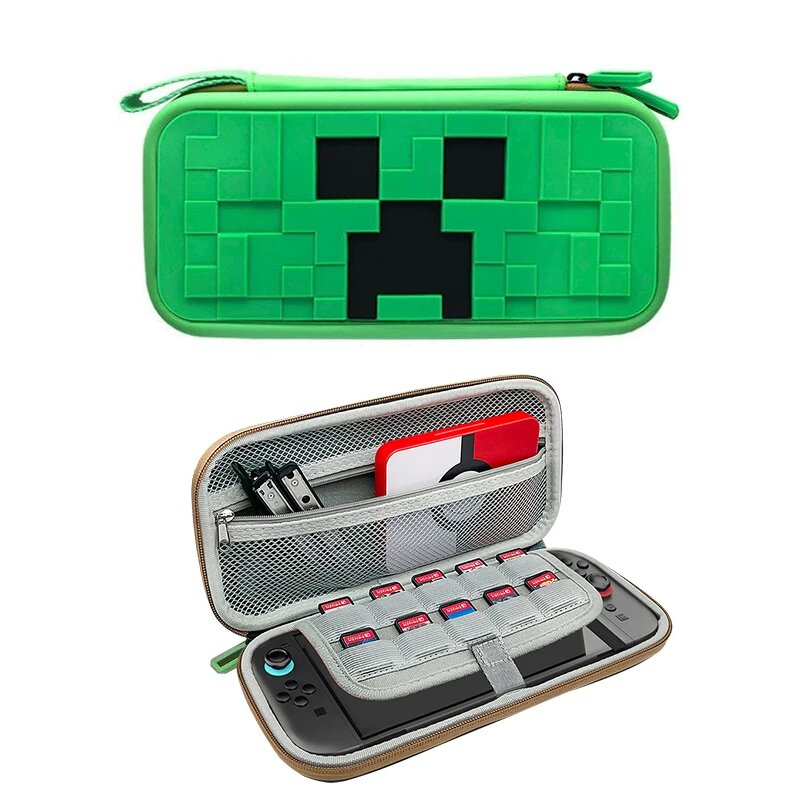 Сумка-чехол Taobao "Minecraft", для Nintendo Switch, ударопрочная, выгравированный дизайн