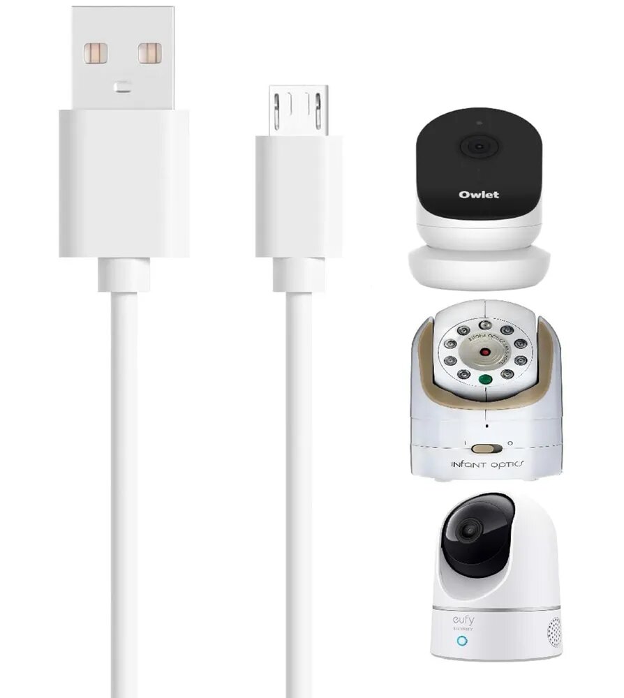 Удлинитель кабеля Micro-USB 2.0 Type-A, 10 м, белый