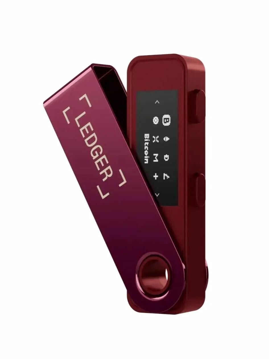 Аппаратный криптокошелек Ledger Nano S Plus Crimson Magenta 2026 + чехол в подарок. Холодный кошелек для криптовалют от официального реселлера HODL