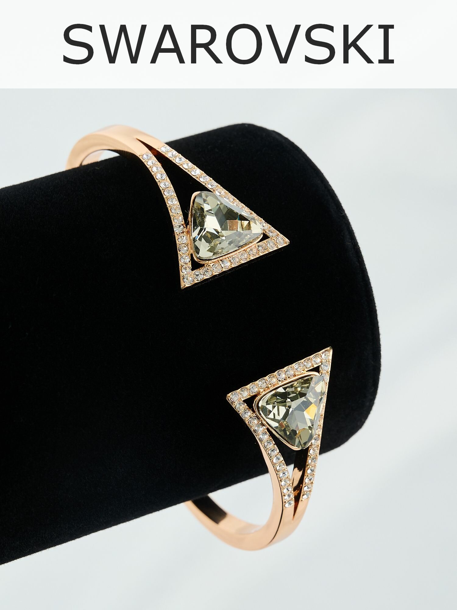 Жесткий браслет, кристаллы Swarovski, кристалл, стразы