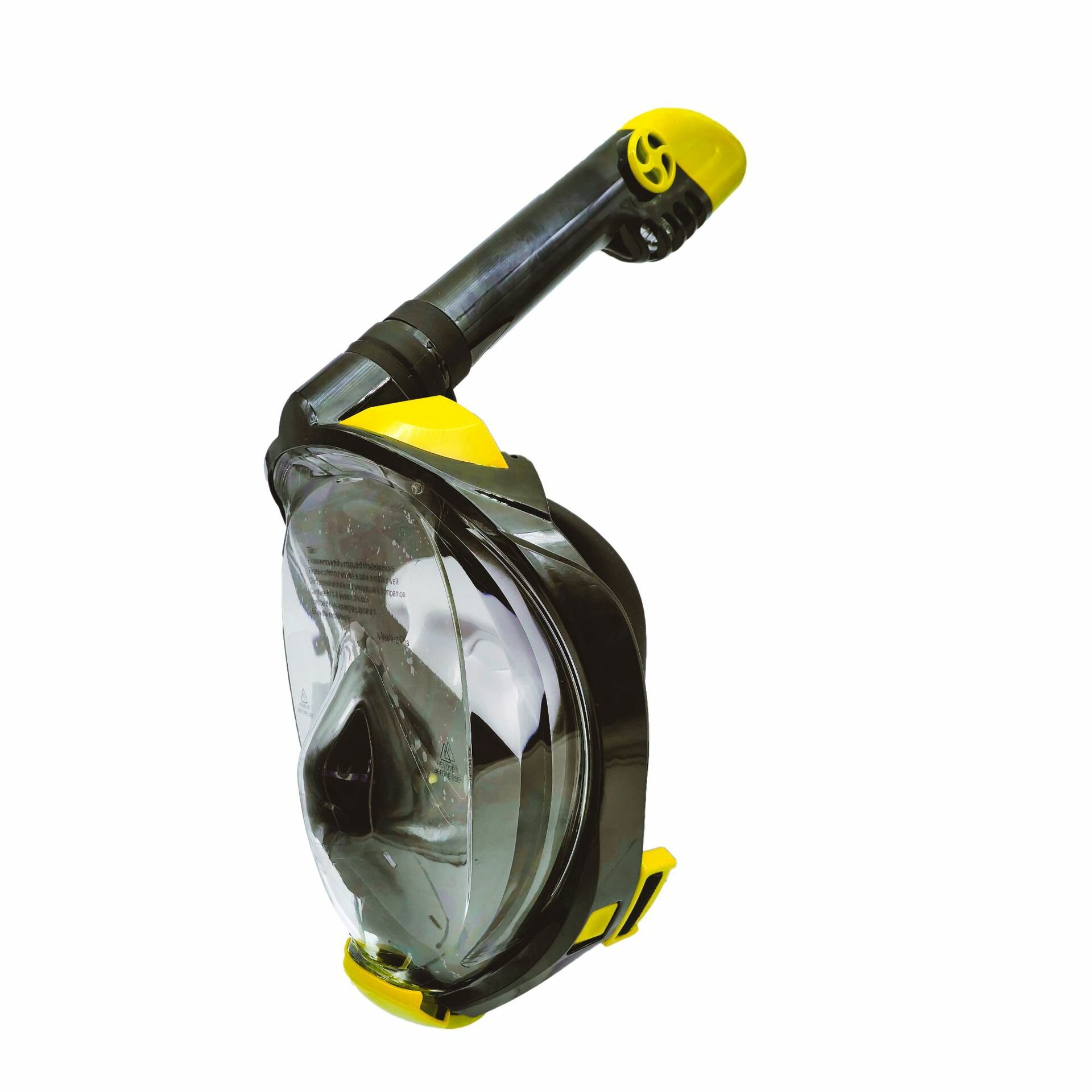 Полнолицевая маска для плавания (снорклинга) SARGAN Галактика Премиум цвет Черный/желтый (L/XL)