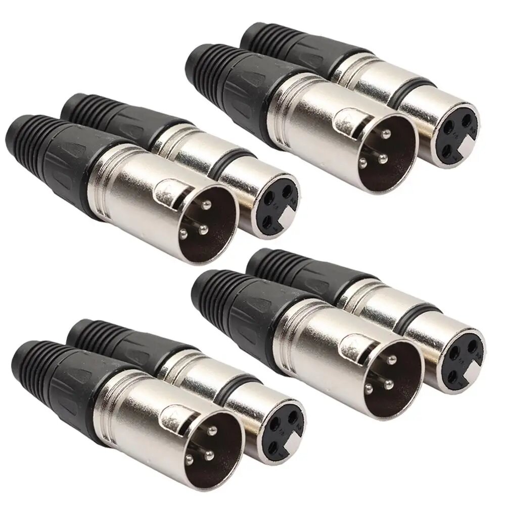 XLR Разъемы 3-контактные, 8 шт, Цвет: 40PCS