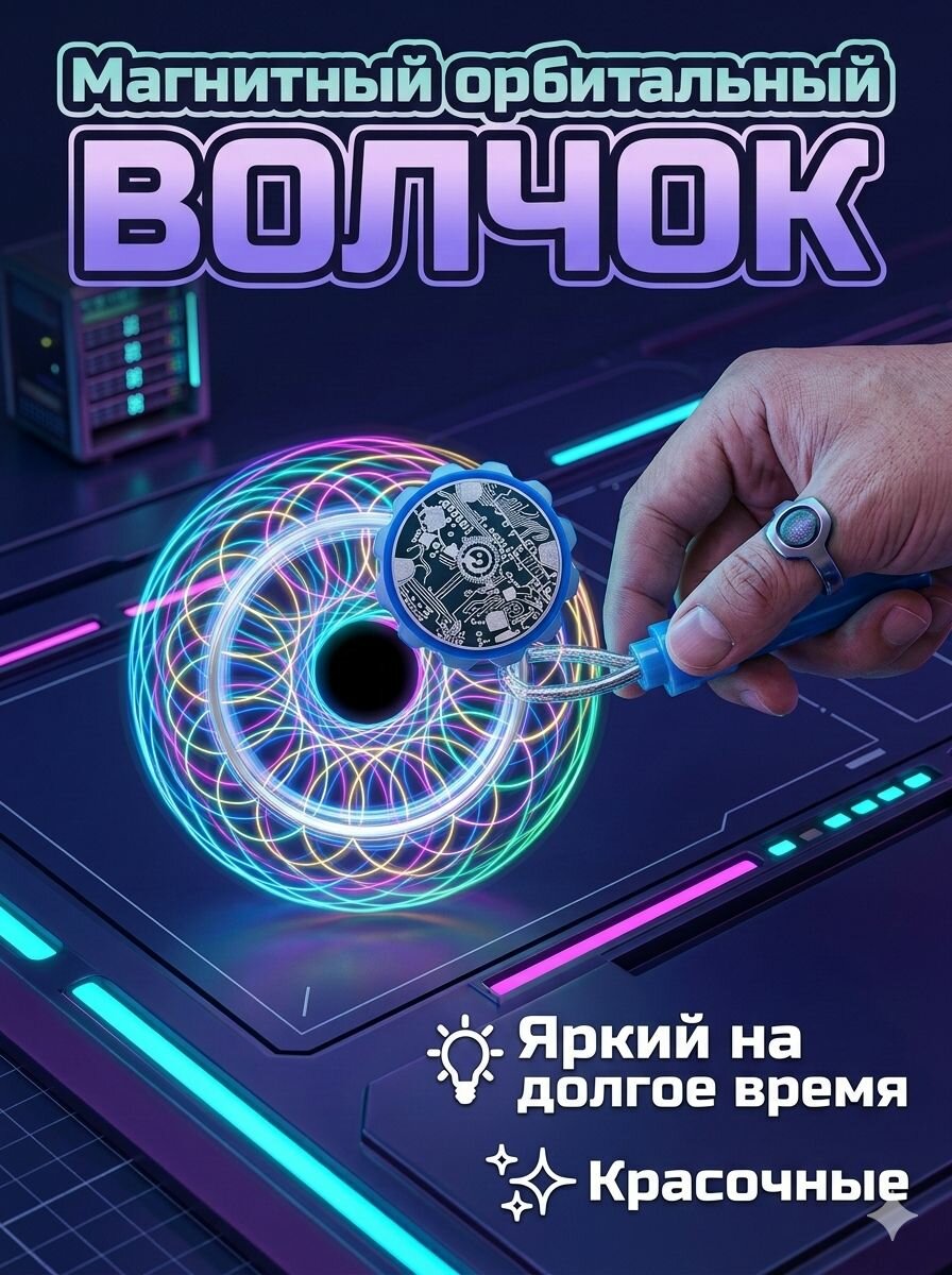 Магнитный светящийся волчок на рельсах с LED-подсветкой, детская развивающая игрушка-антистресс, гироскоп для мальчиков и девочек