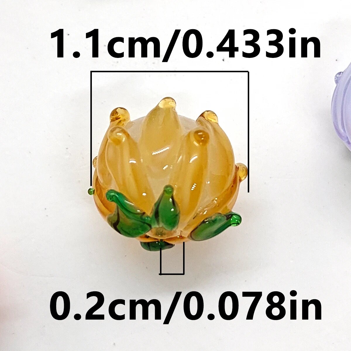 Стеклянные бусины-цветы Lampwork 11 мм 4/8 шт. 8pcs, 7