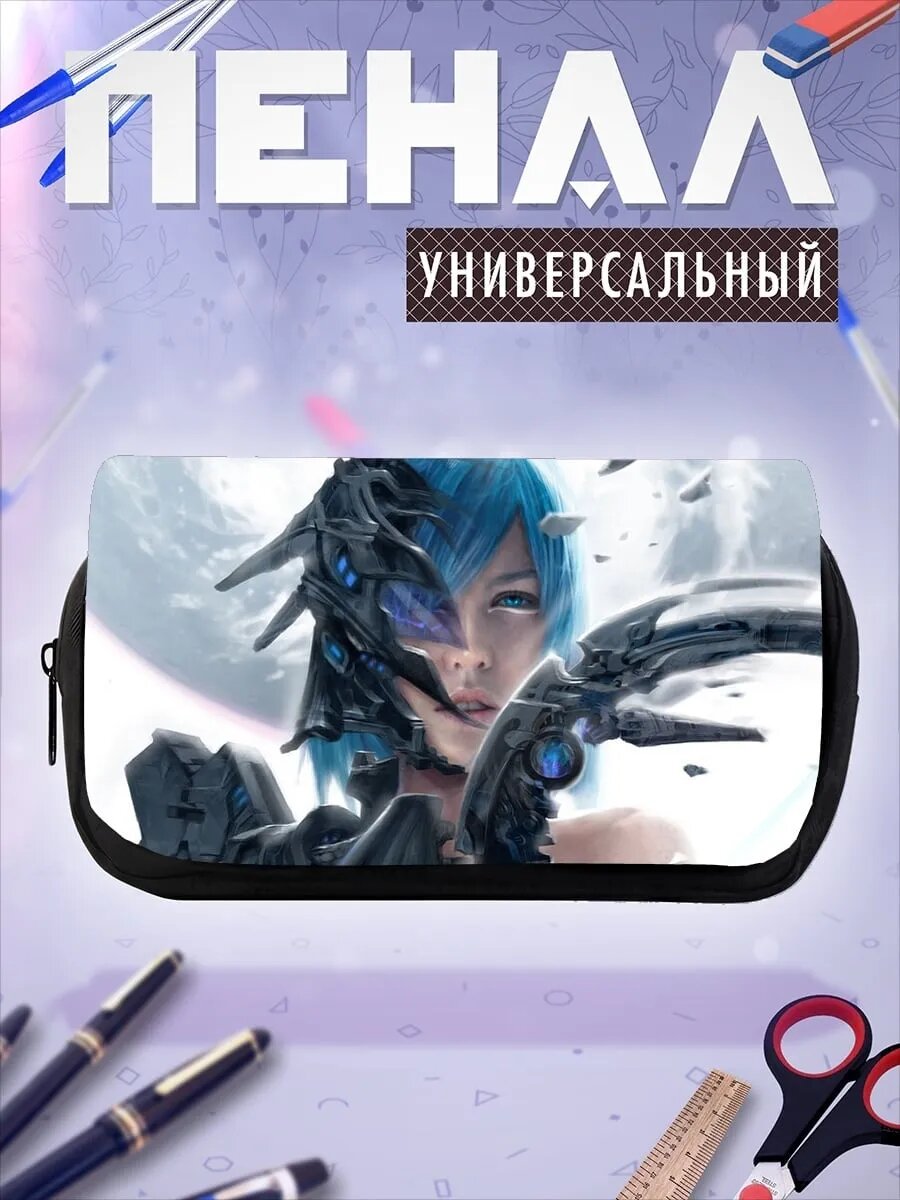 Пенал косметичка Киберпанк девушка