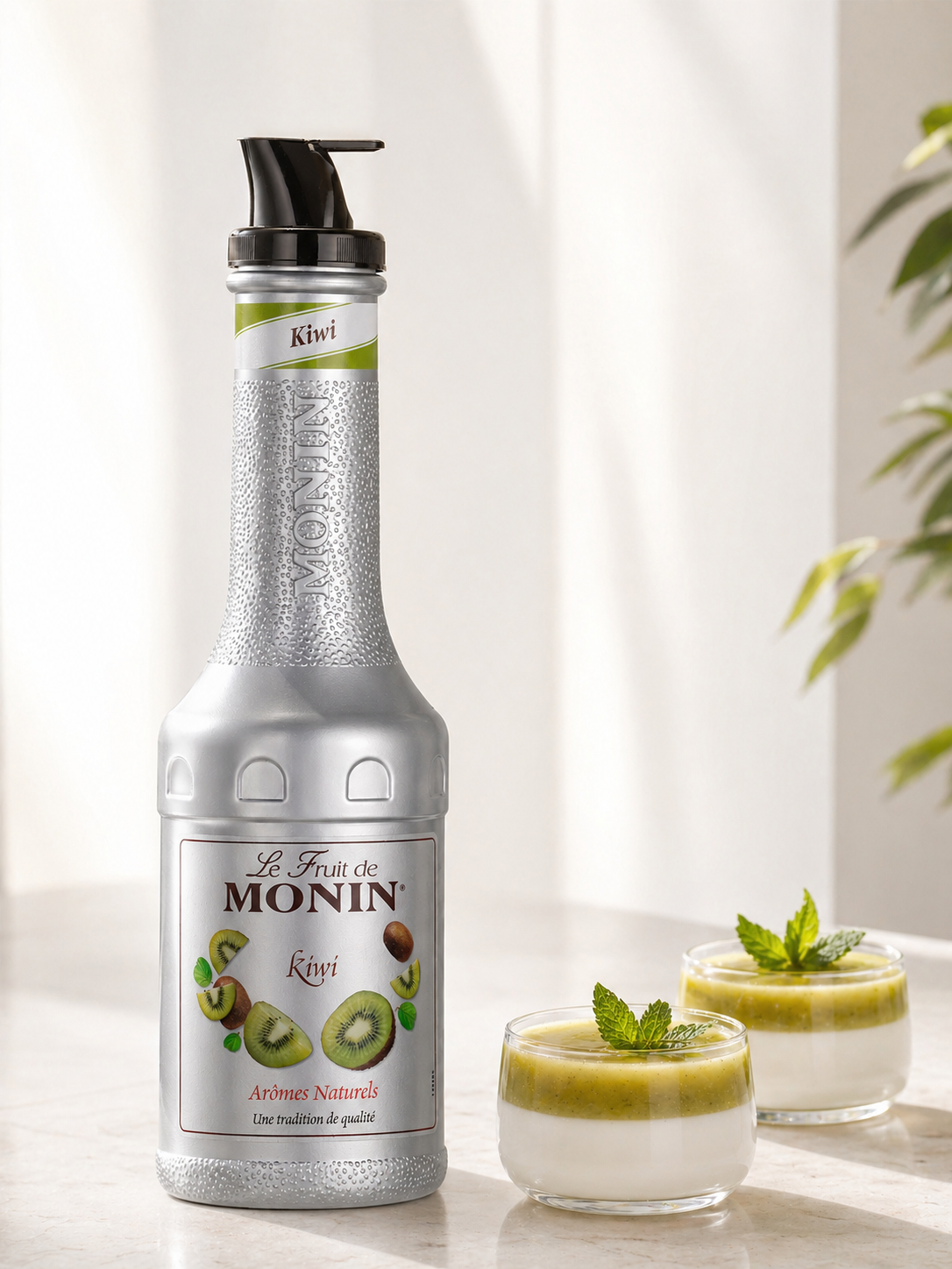 Основа (пюре) для напитков MONIN "Киви", фруктовая, для коктейлей, десертов, выпечки, 1 л